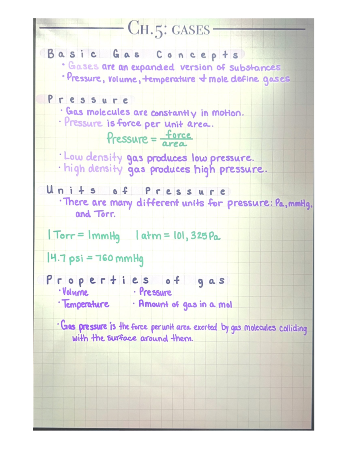 UWYO General Chemistry 1020 (Dr. Anderson) Ch. 5 - CH: GASES Basic G as ...