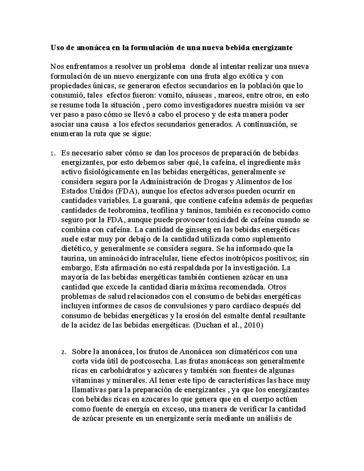 Uso de anonácea en la formulación de una nueva bebida energizante - Uso ...