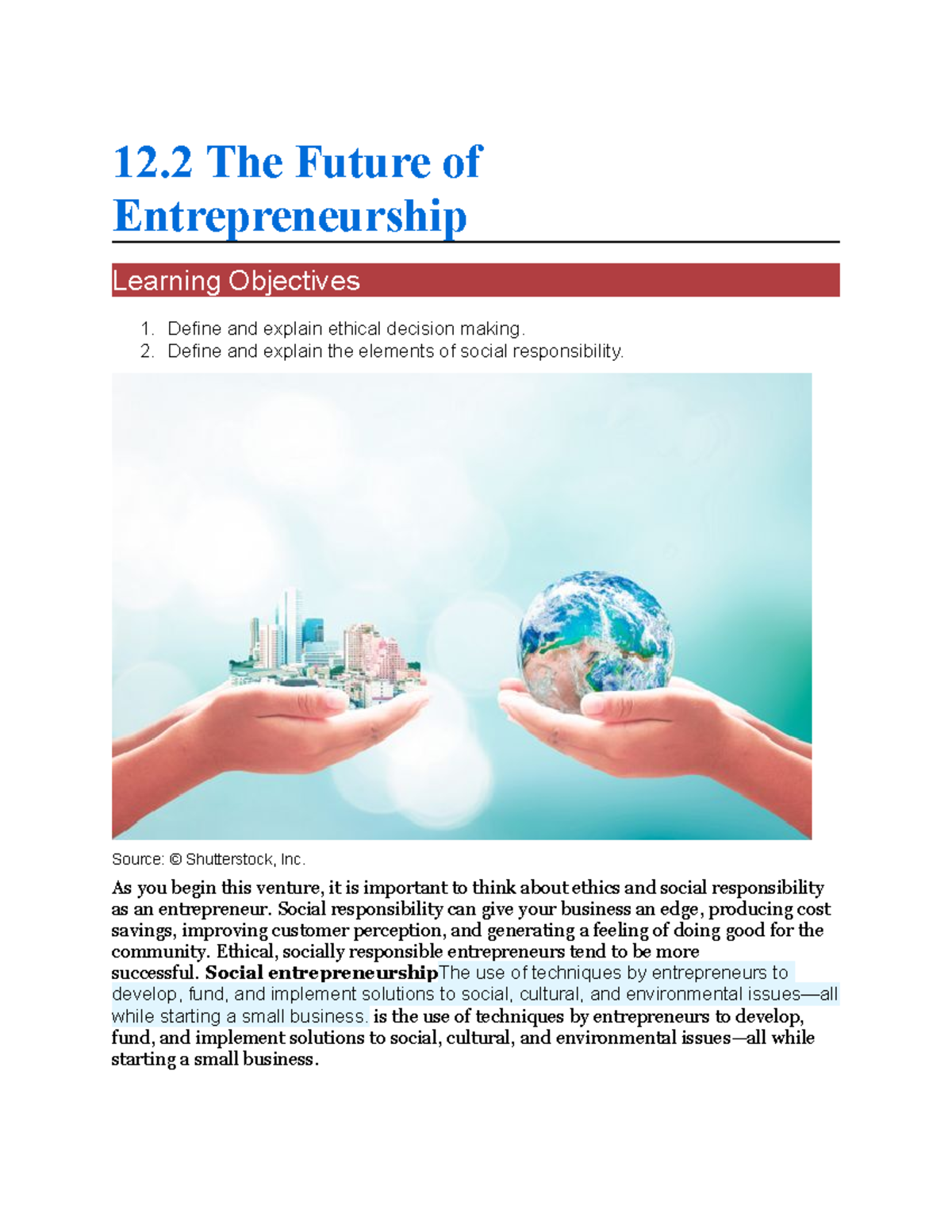 12.2 The Future of Entrepreneurship - 12 The Future of Entrepreneurship ...