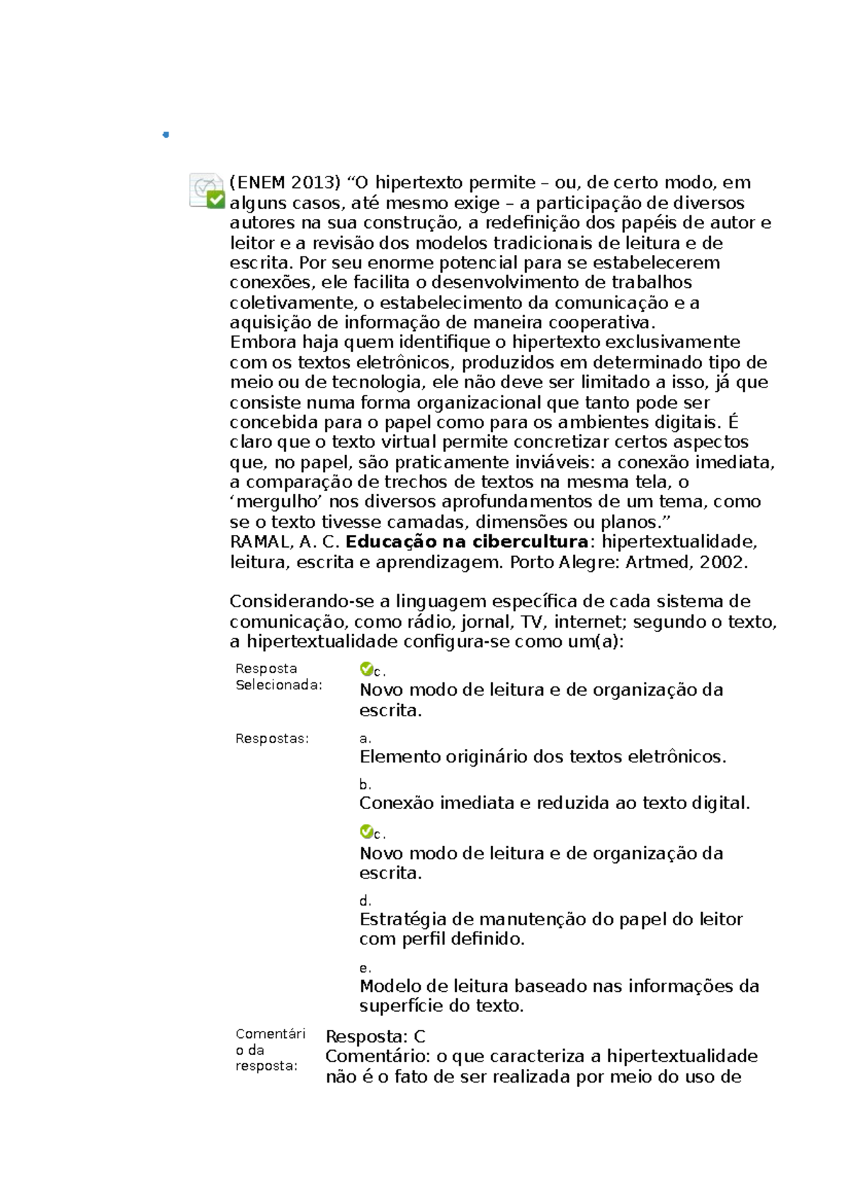 O Hipertexto Permite Ou De Certo Modo - RETOEDU