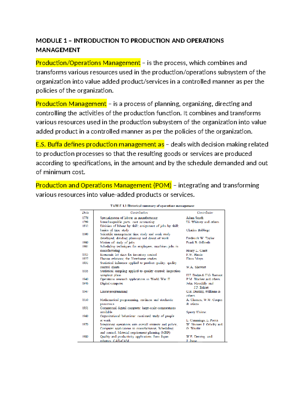Production AND Operations Management Reviewer Midterms - MODULE 1 ...
