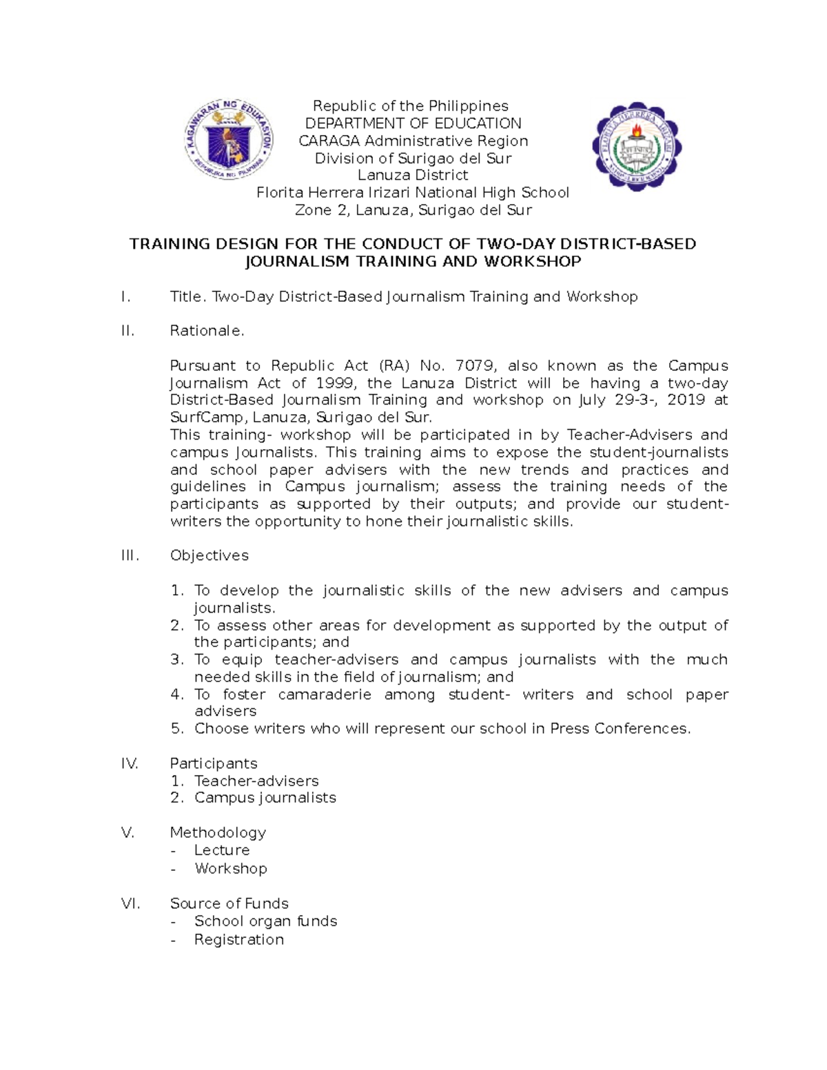 Journalism - Plan - Republic of the Philippines DEPARTMENT OF EDUCATION ...