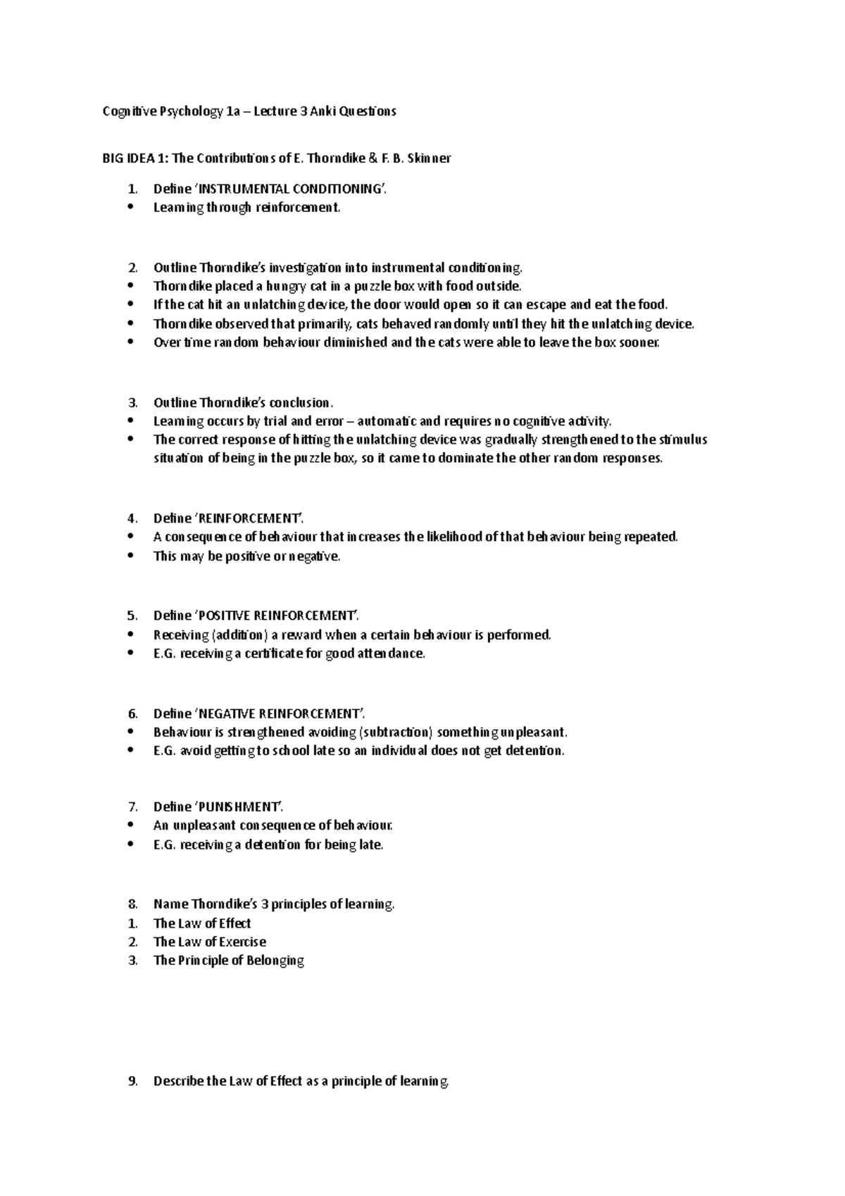 Cognitive Psychology - Lecture 3 Anki Questions - Cognitive Psychology ...