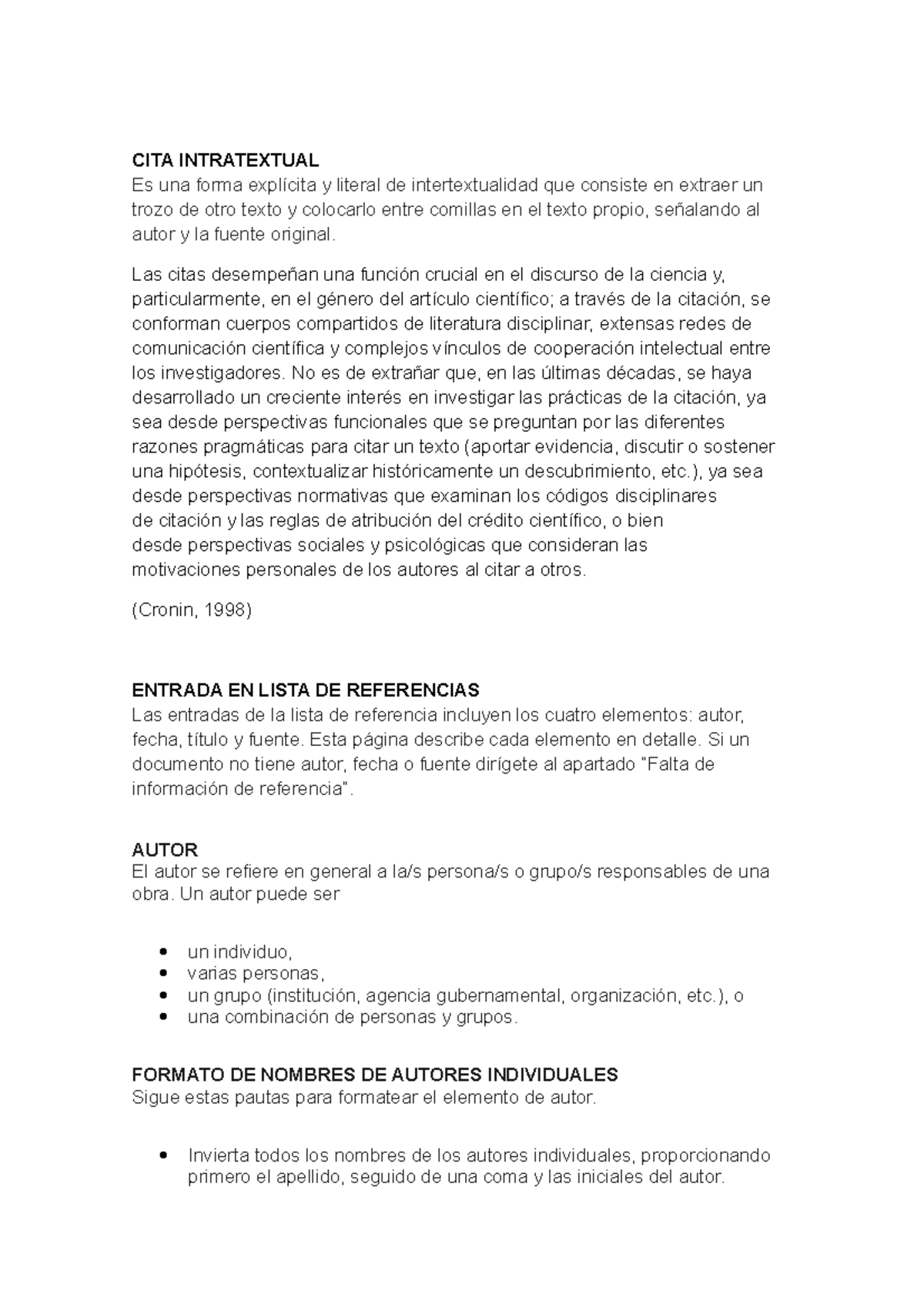 CITA Intratextual - es un mapa muy necesario - CITA INTRATEXTUAL Es una ...