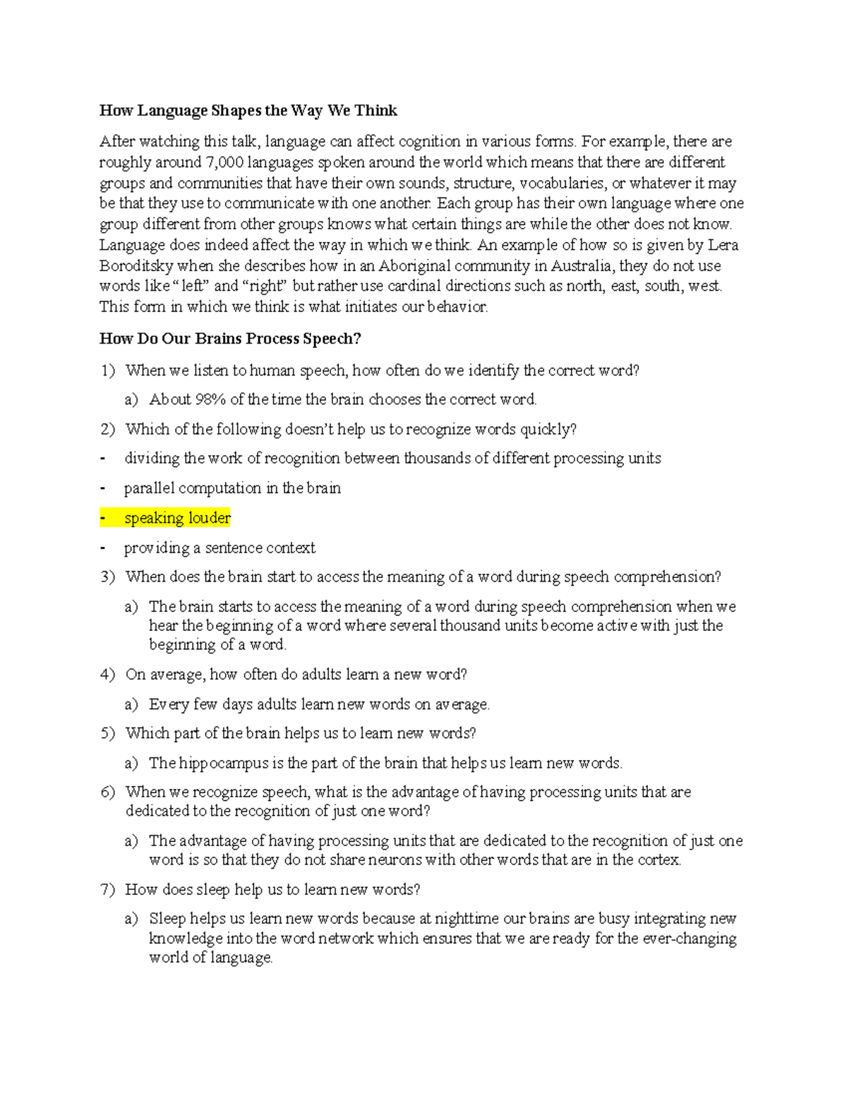 Blended Learning Activity- Language - How Language Shapes the Way We ...