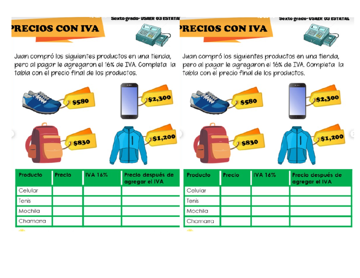 Precios con iva - Educacion - Studocu