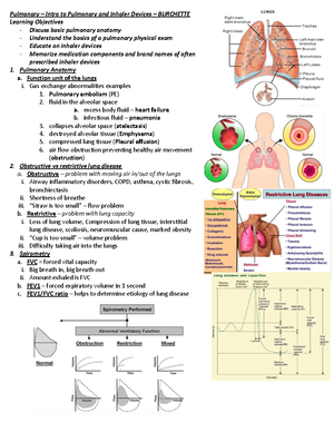 Pulmonary - Physiology and Pathophysiology - Pulmonary – Pulmonary ...