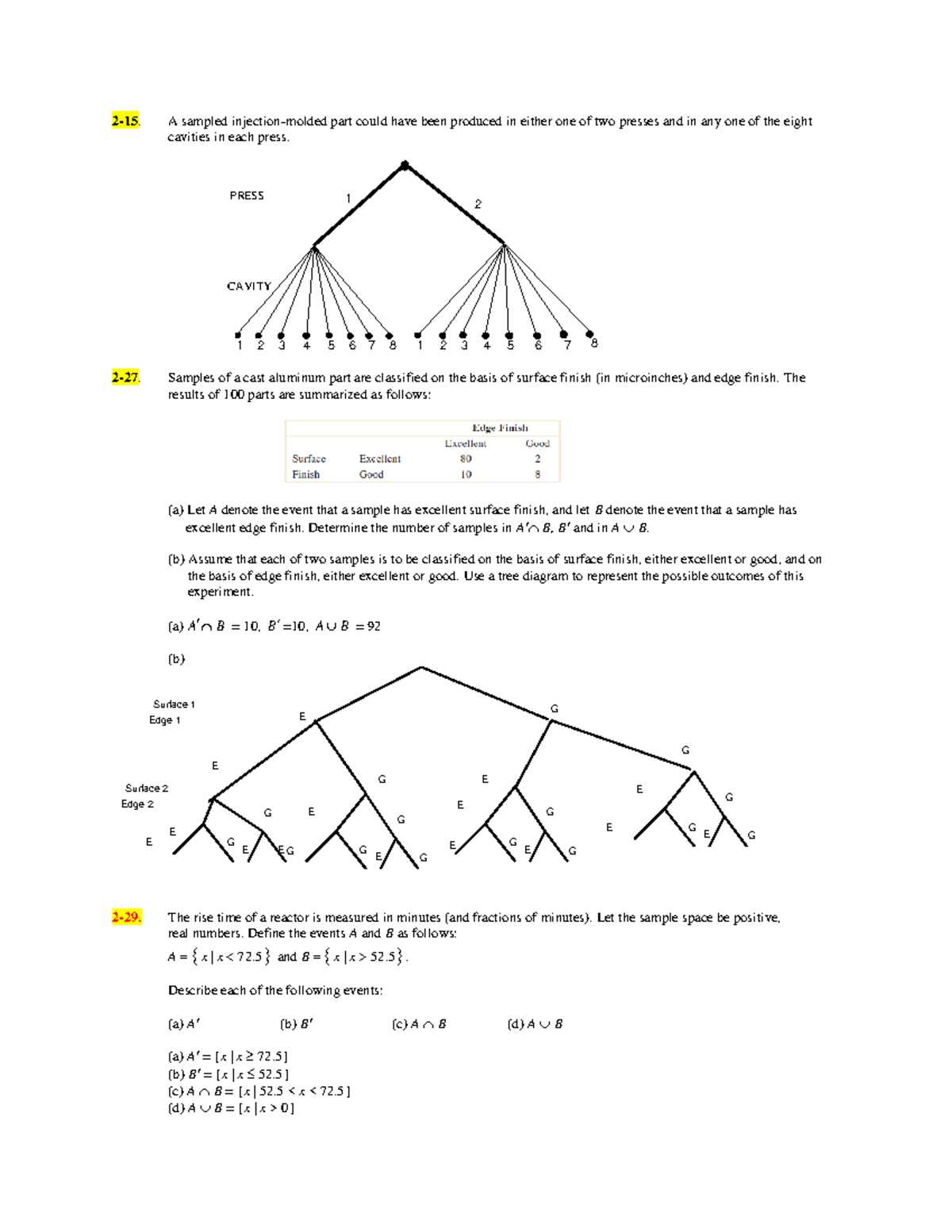 Chapter 2 - 2- 15. A sampled injection-molded part could have been ...