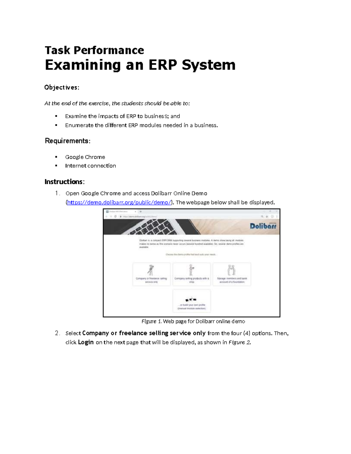 Prelims 03 Task Performance 1 - Task Performance Examining an ERP ...
