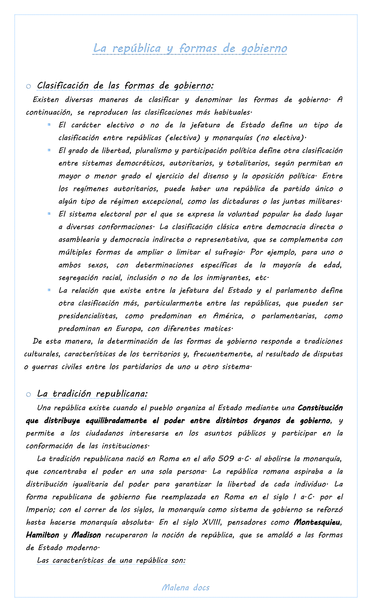 La república y formas de gobierno - ¿Cómo se clasifican? ¿En qué ...