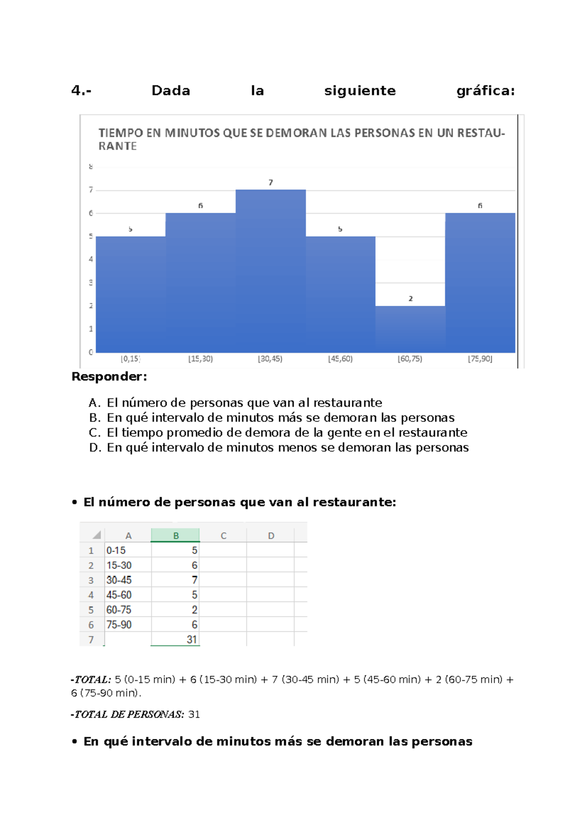 Grafica(Probabilidad y estaidticas - 4.- Dada la siguiente gráfica ...