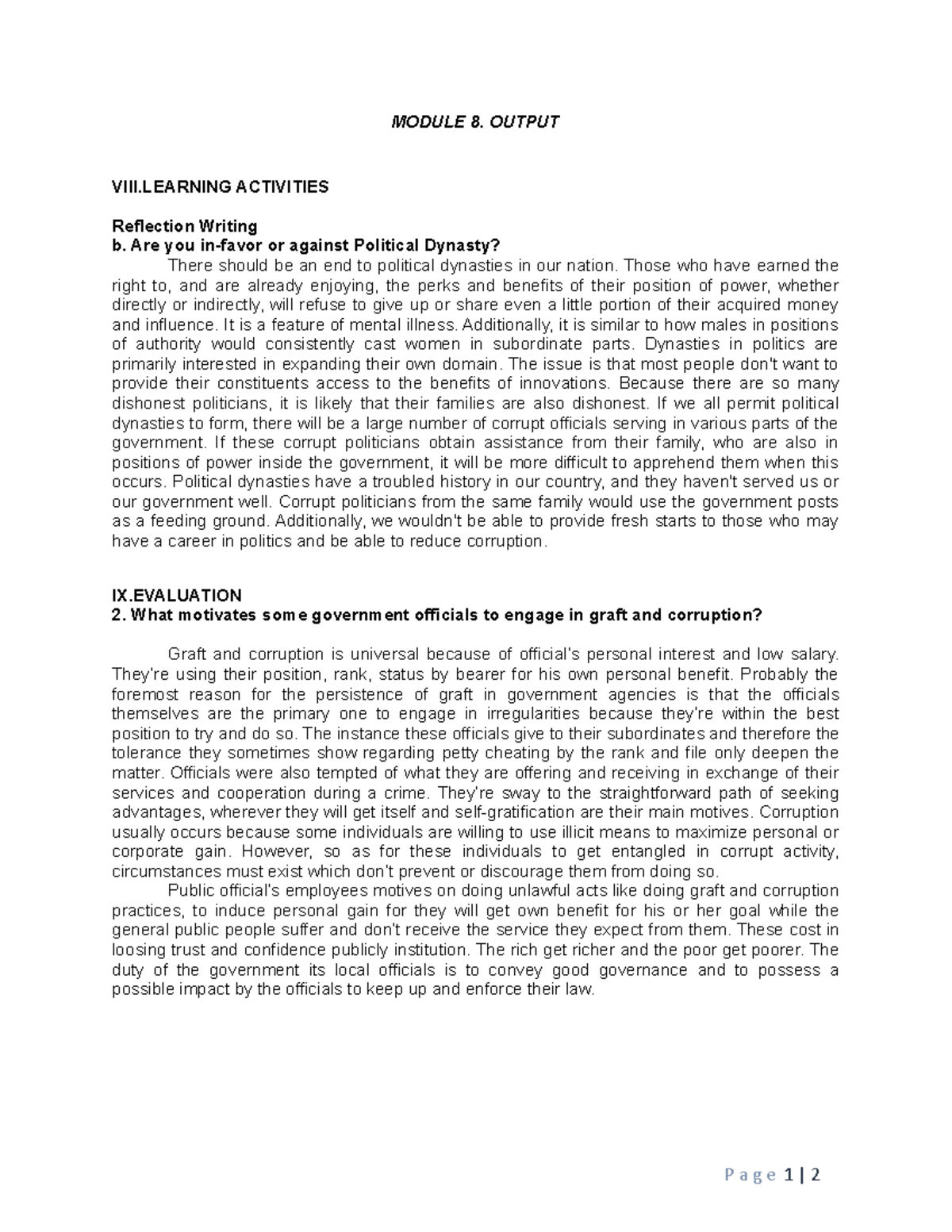 Module 8 - Practice materials should be student-centered, describing ...