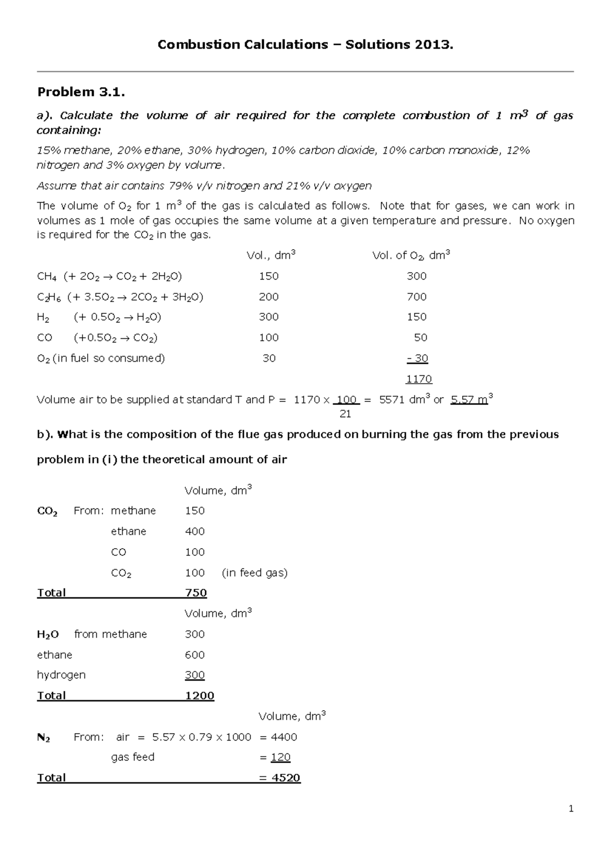 Practice Exam 2013 Questions and Answers: Model Exam Combustion ...