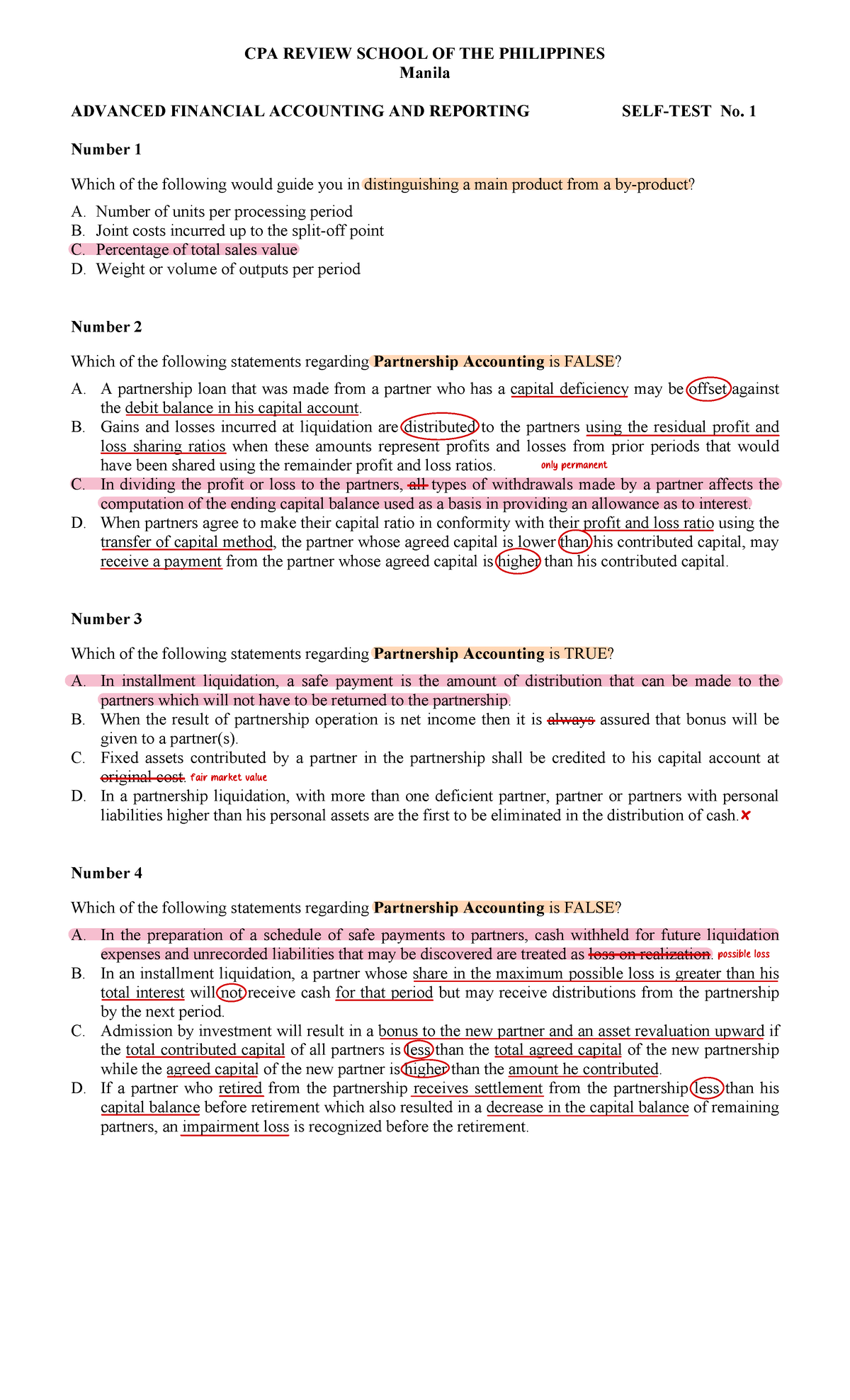 AFAR-95 (Self-Test 1) 241019 165205 - CPA REVIEW SCHOOL OF THE ...