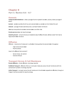 Nutriton notes unit 2 - Part 2: Nutrients, Food, and Health Section 1 ...