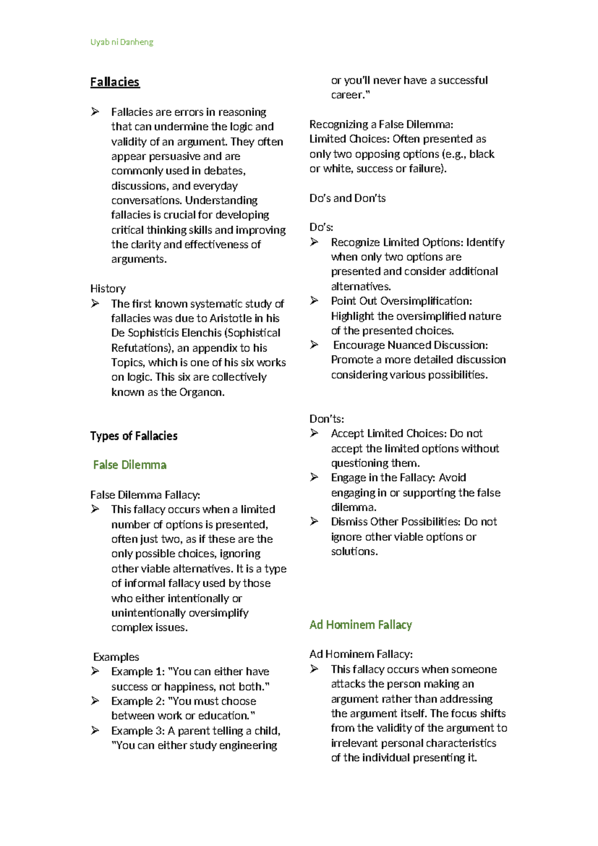 Fallacies - They often appear persuasive and are commonly used in ...