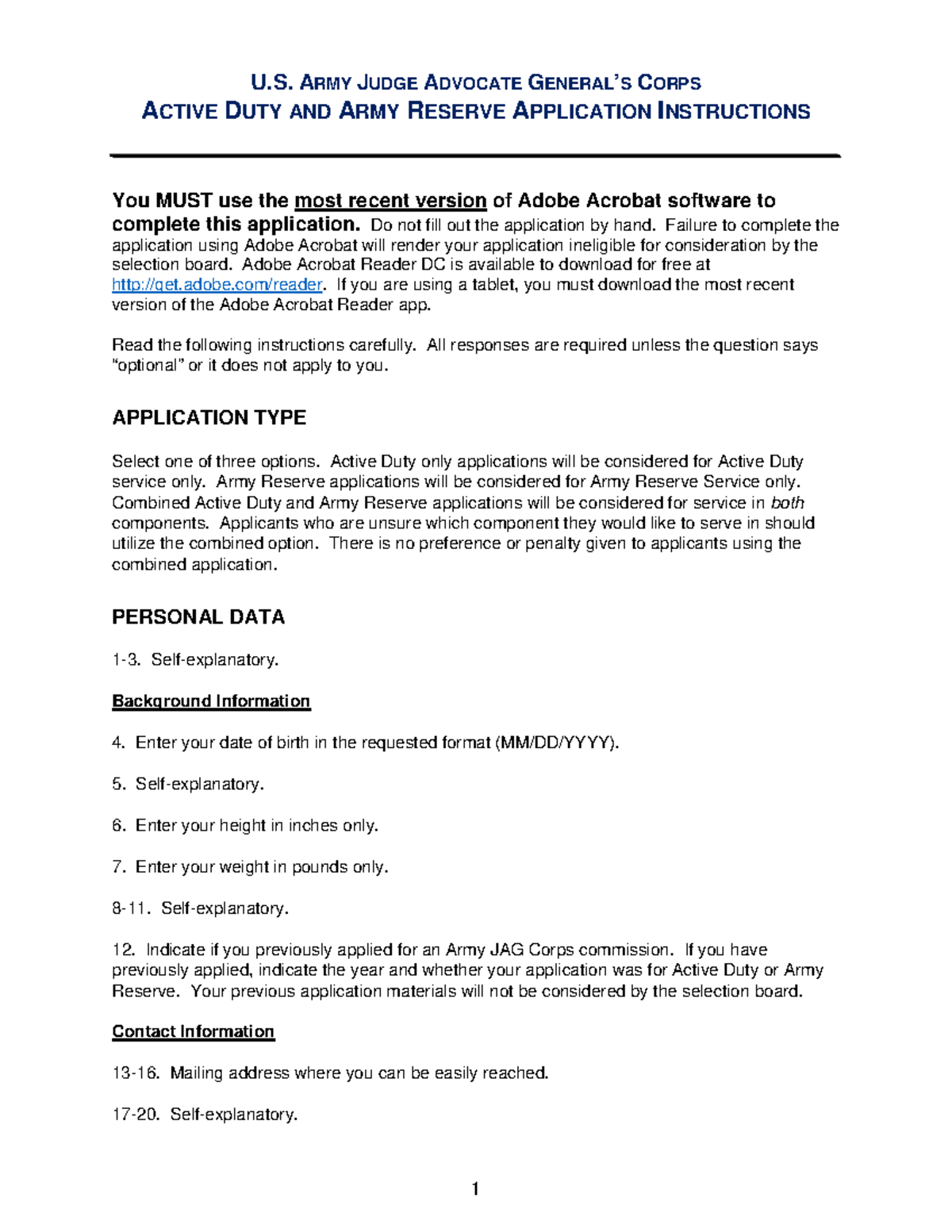 2017 Active Duty and Army Reserve Application Instructions (updated ...