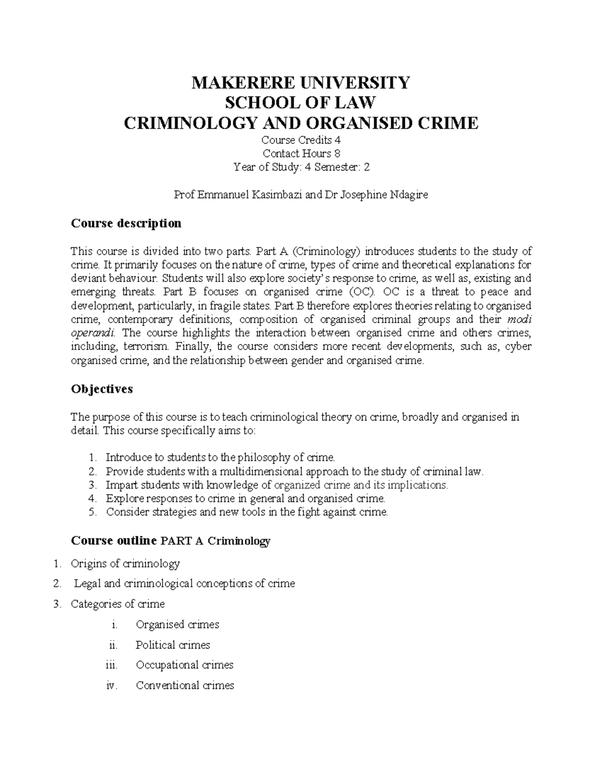 Criminology and Penology reading list - MAKERERE UNIVERSITY SCHOOL OF ...