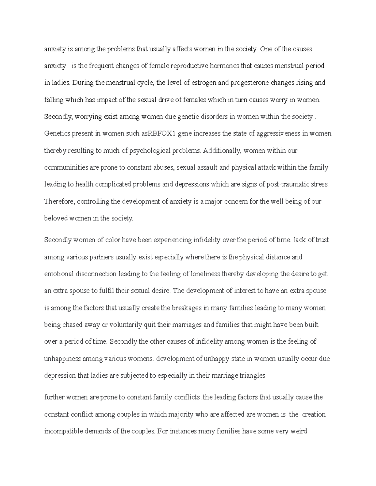 Women problems - anxiety is among the problems that usually affects ...