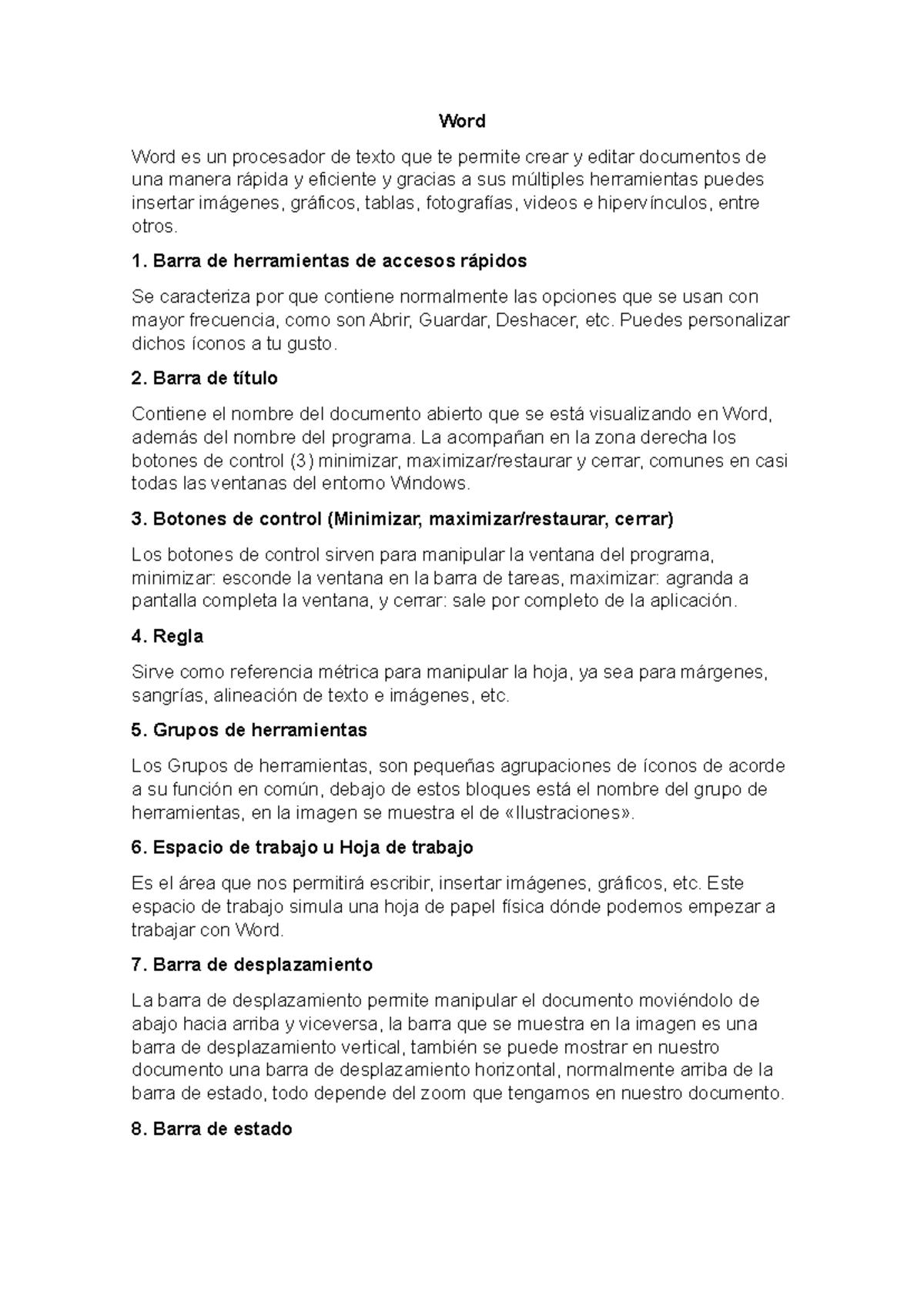 Word y sus funciones - tarea - Word Word es un procesador de texto que te permite crear y editar ...