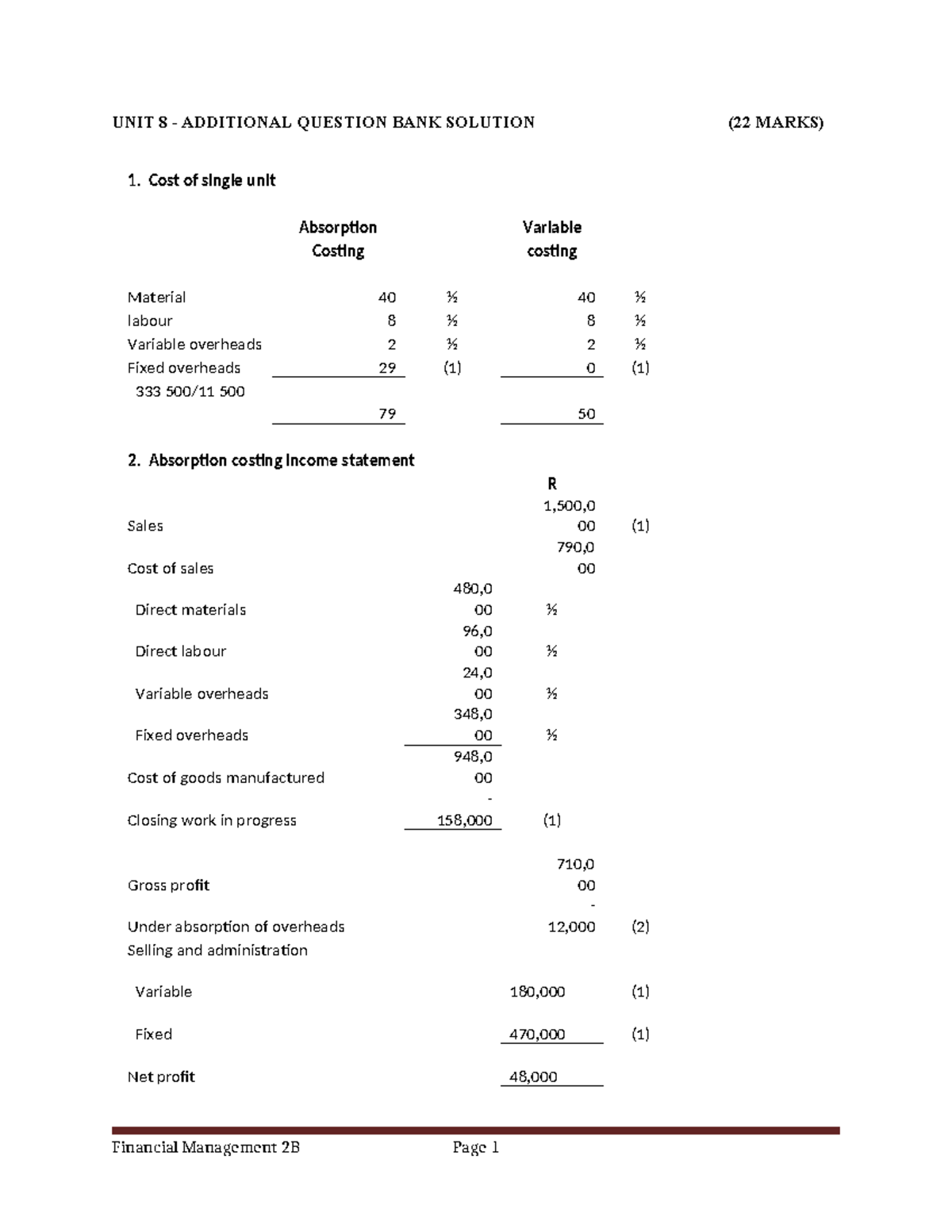 Additional Question BANK Solution 1 (1)(2) - UNIT 8 - ADDITIONAL QUESTION BANK SOLUTION (22 ...