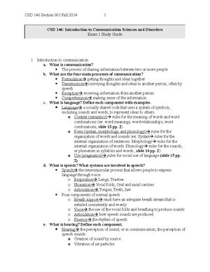 CSD Final - CSD 146: Introduction to Communication Sciences and ...