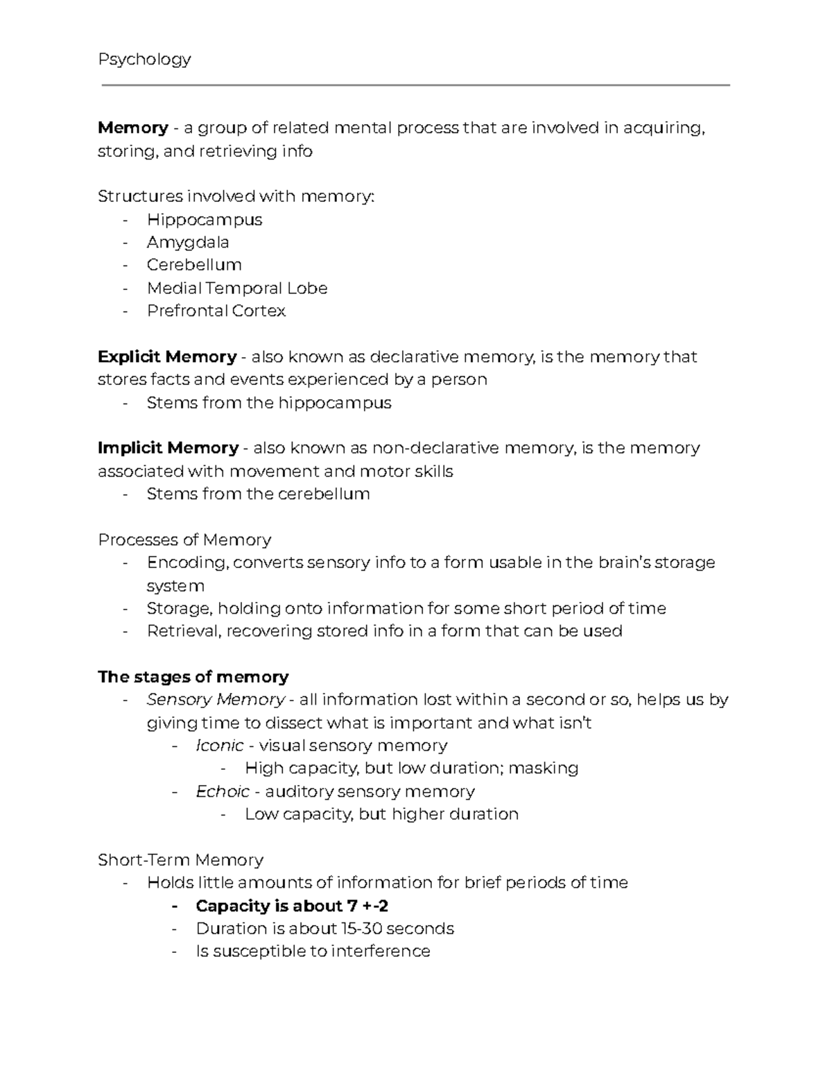 Memory - Active system that processes information in short-term memory ...