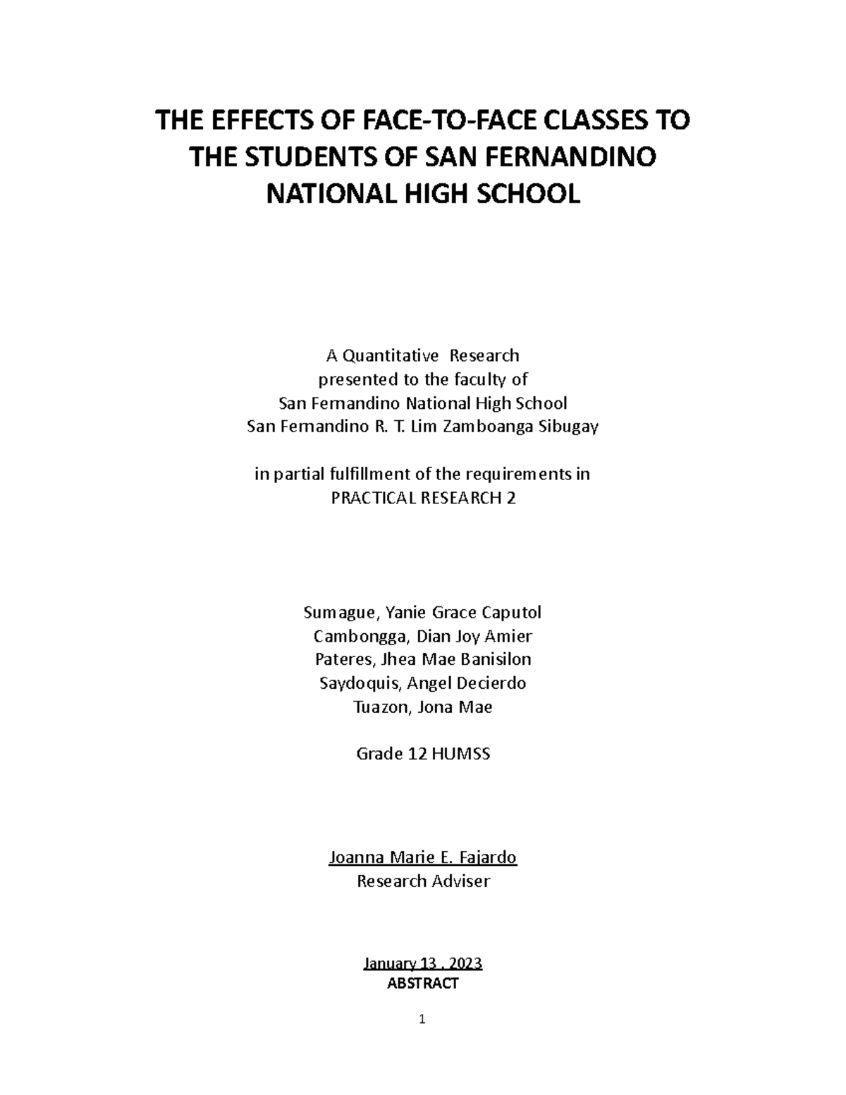 Research Paper-1 - For educational purposes only - THE EFFECTS OF FACE ...