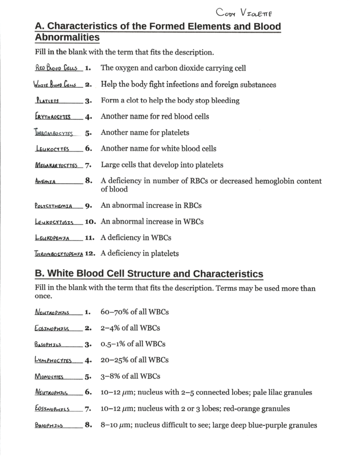 Lab 26: Blood Components and Blood Tests - ANAT 1552 - Studocu