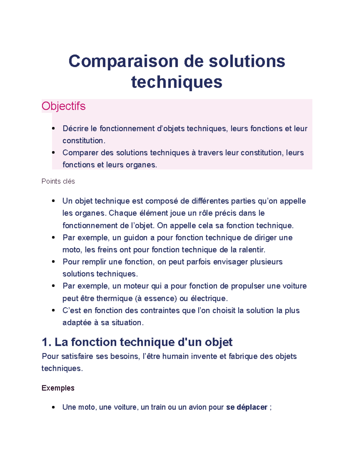 Comparaison de solutions techniques - Comparaison de solutions techniques Objectifs Décrire le ...