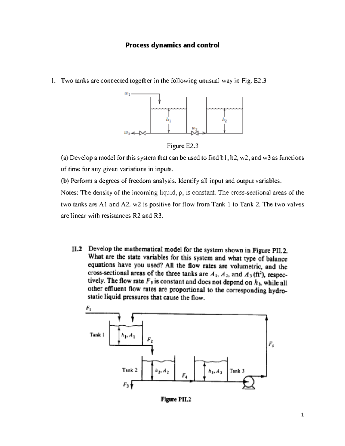 PDC assegnment two - learning material - 1 Process dynamics and control ...