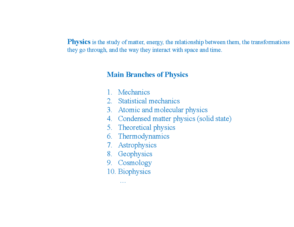 Ch 26 Lecture Note Slides - Physics is the study of matter, energy, the ...