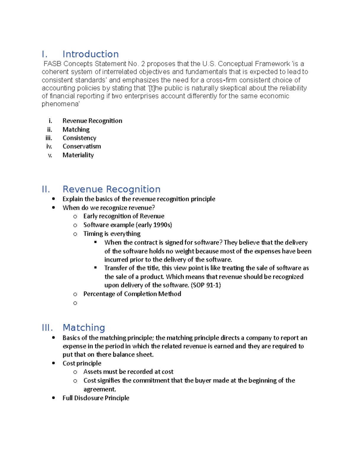GAAP Paper Outline - Grade: A - I. Introduction - Studocu
