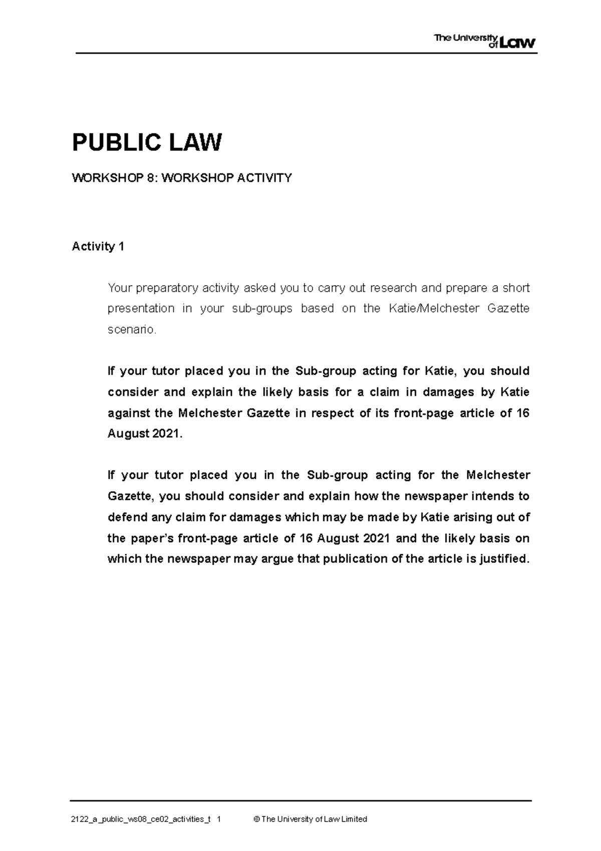 Public ws 8 - worksheet - PUBLIC LAW WORKSHOP 8: WORKSHOP ACTIVITY ...
