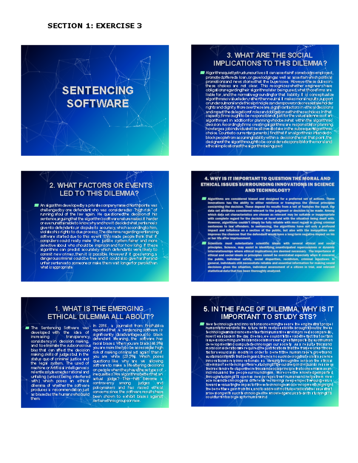 Sentencing Software - Science Technology and Society - SECTION 1 ...