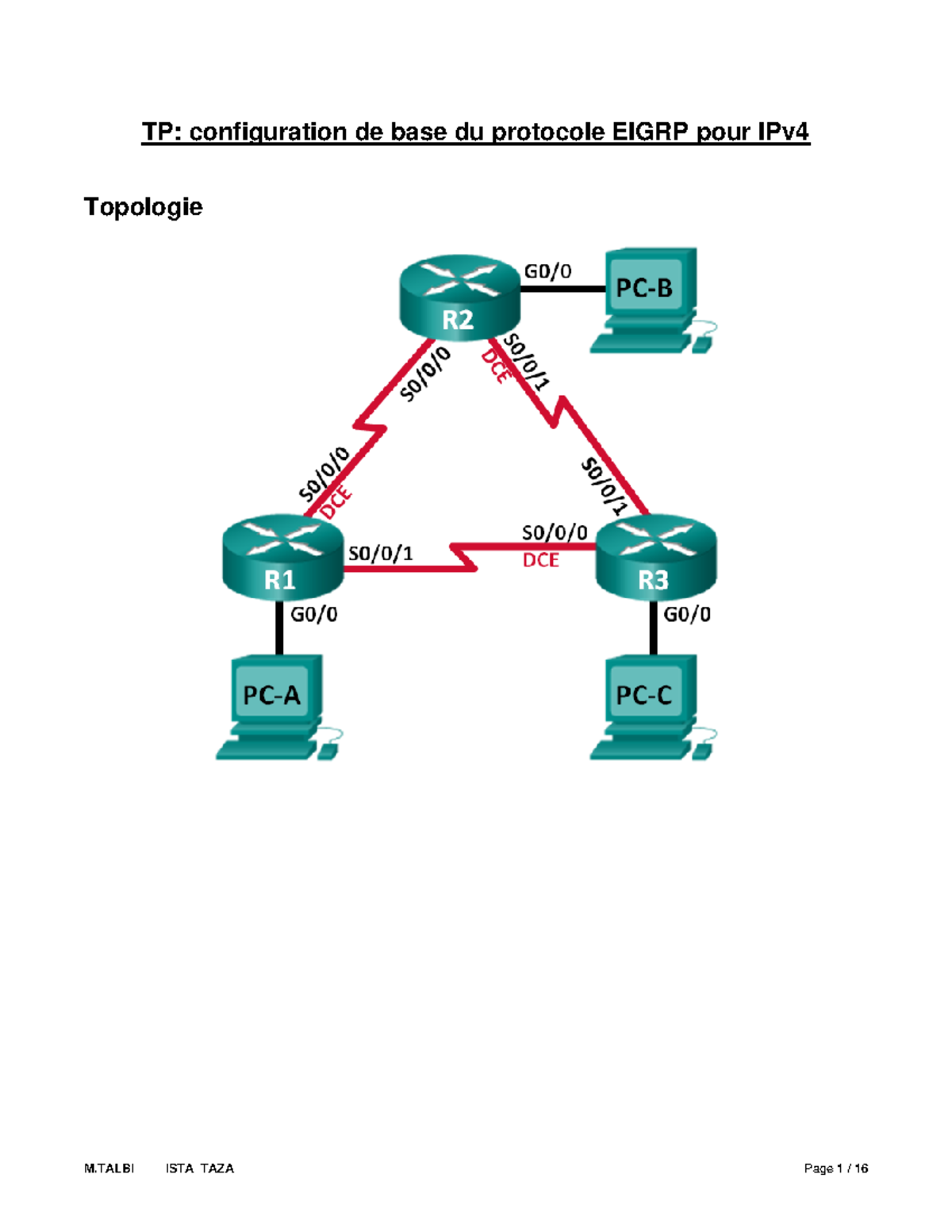 7.2.2.5 Lab - configuration de base du protocole Eigrp pour IPv4 - ILM - TP: configuration de ...