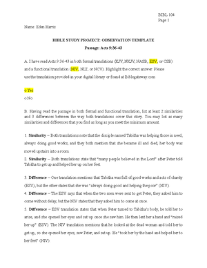 Bible Study Project Application Template - Name: Eden Harris BIBLE ...