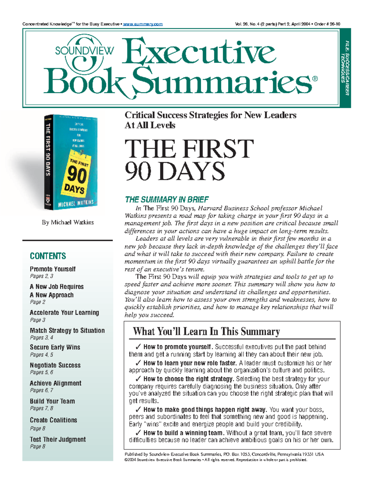 The first 90 days amazon web services - Published by Soundview ...