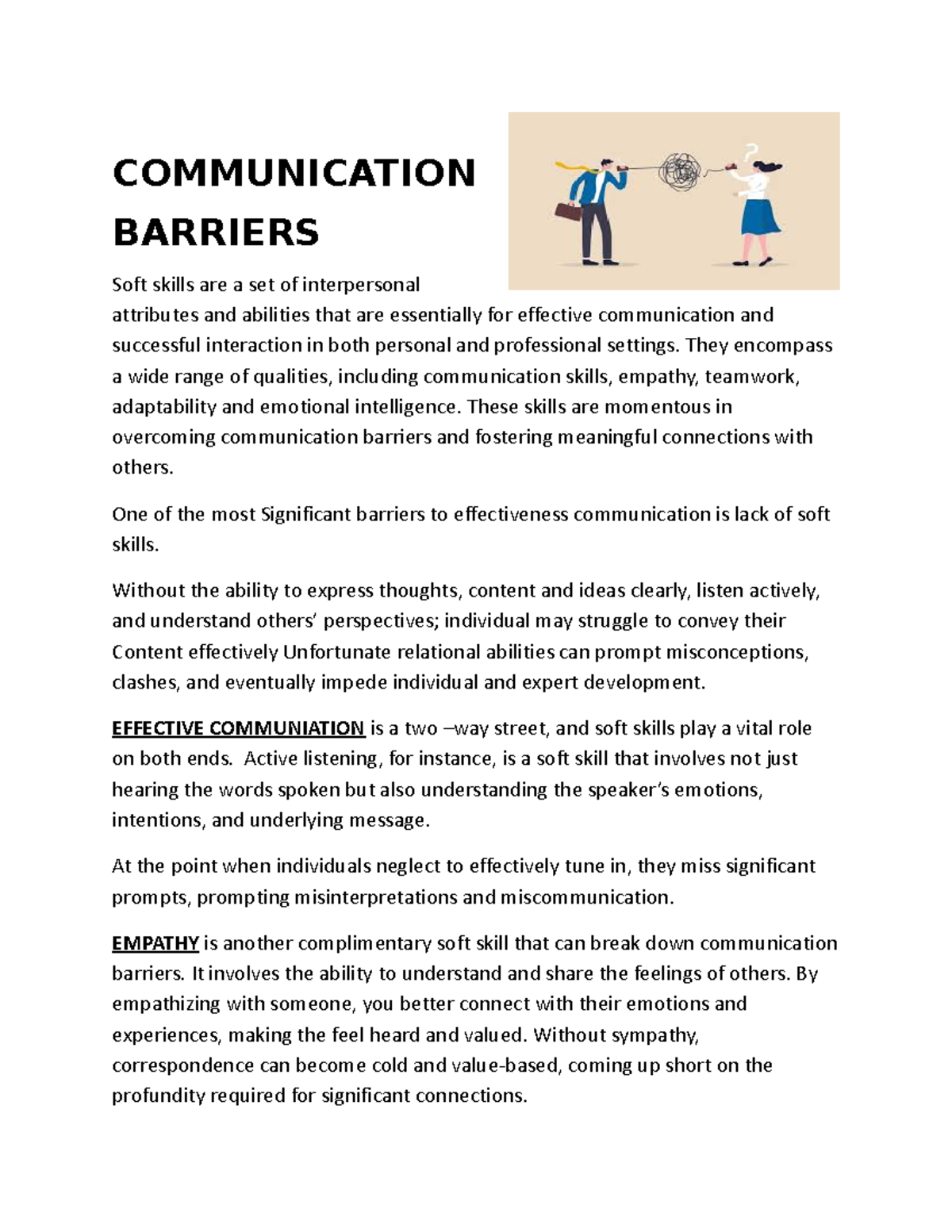 SOFT Skills ( Communication Barriers ) - COMMUNICATION BARRIERS Soft ...