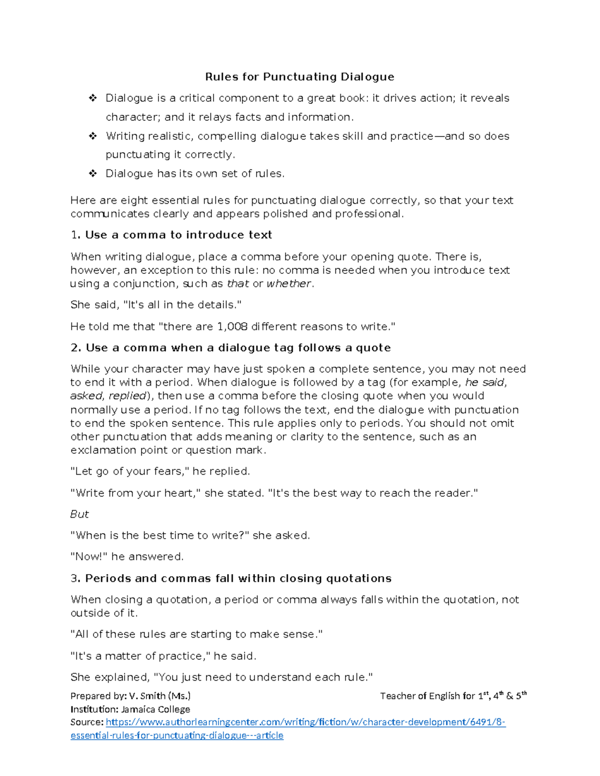 Rules for Punctuating Dialogue - Writing realistic, compelling dialogue ...