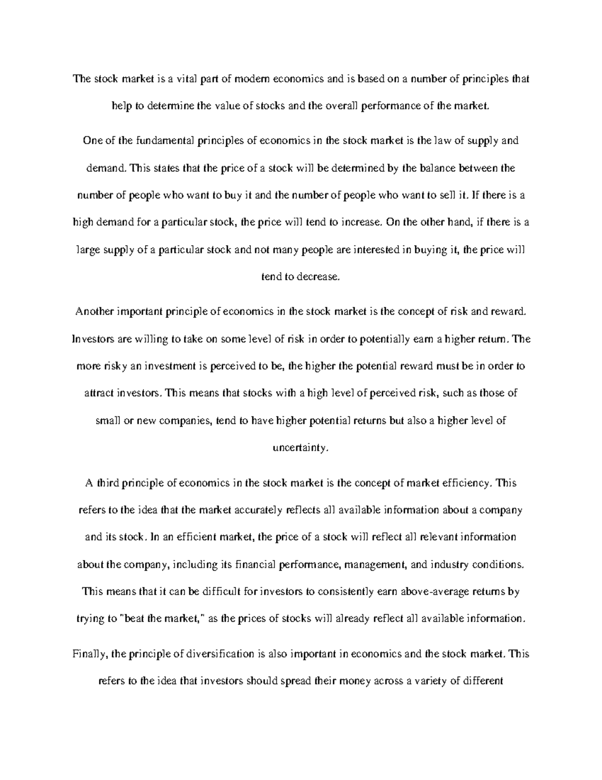 Stock Market - essay - The stock market is a vital part of modern ...