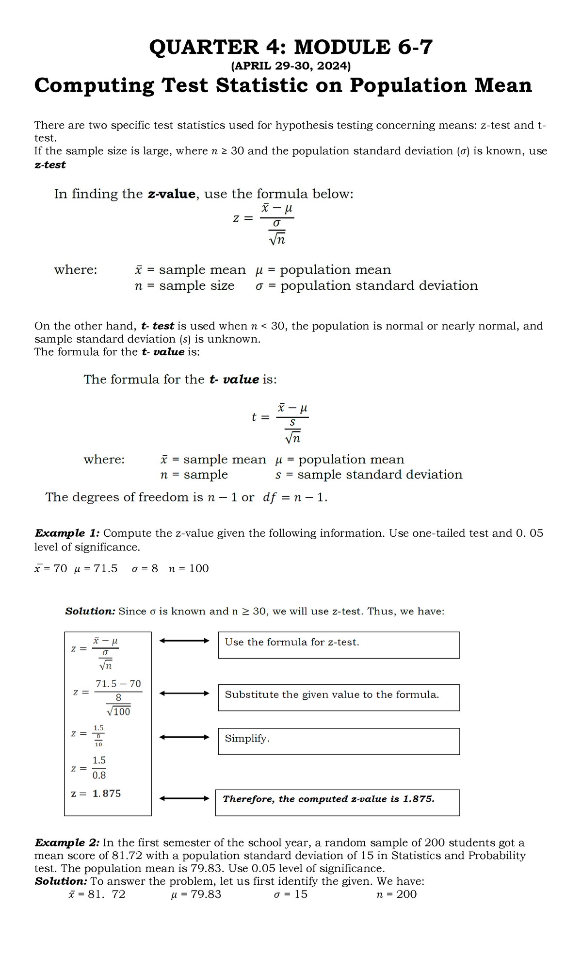Quarter 4 Module 6 7 - QUARTER 4: MODULE 6- 7 (APRIL 29-30, 2024 ...