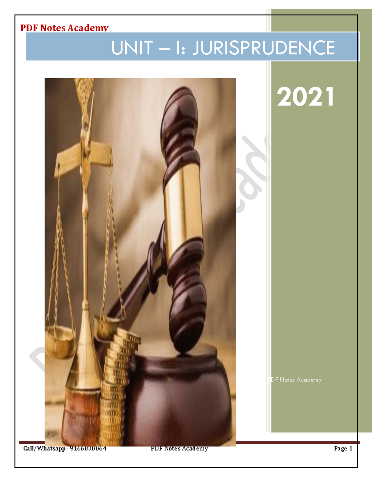 Unit - 1 Jurisprudence ( Law English) (Sample) - UNIT – I ...