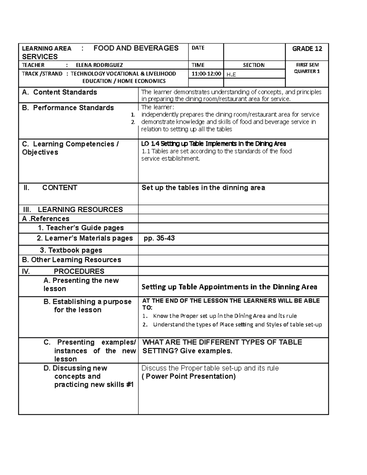 FBS Lesson Plan - This materials can be used as a reference. - LEARNING ...
