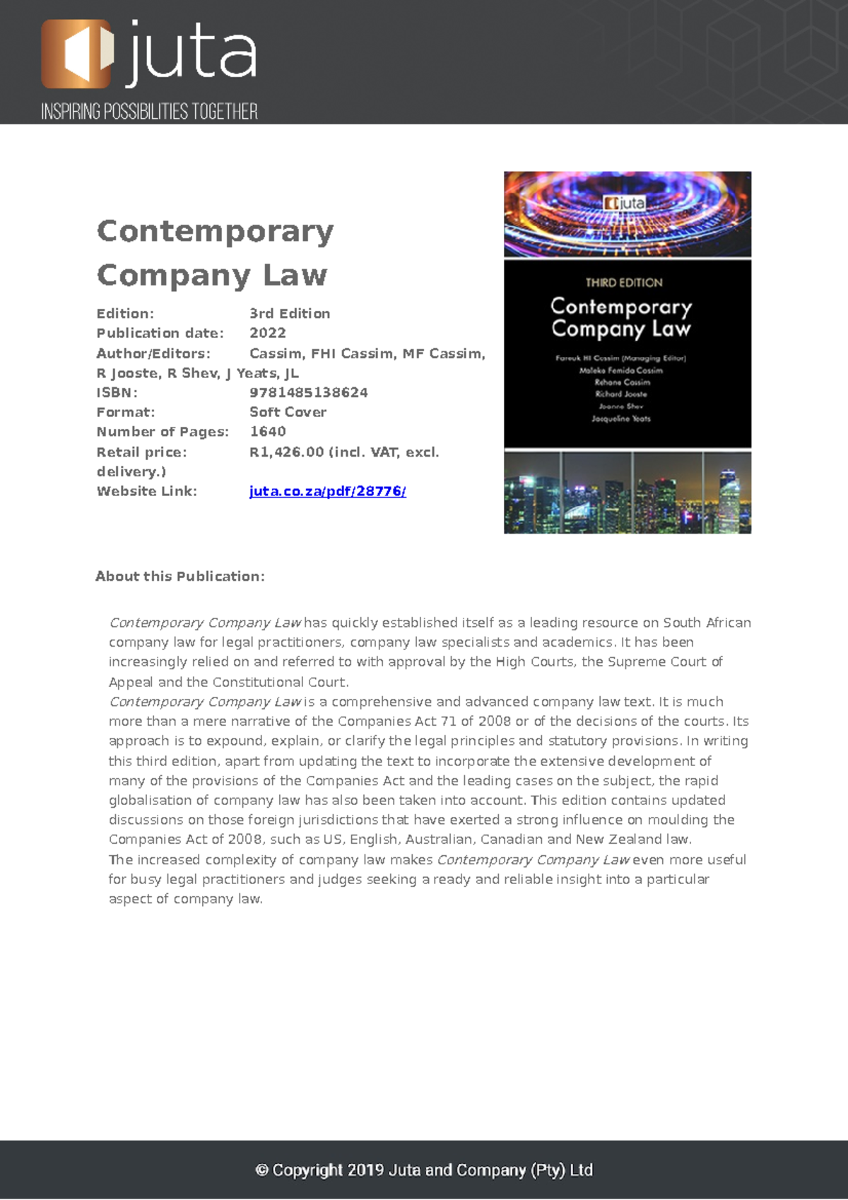 Pdf - legal systems - Contemporary Company Law Edition: 3rd Edition ...