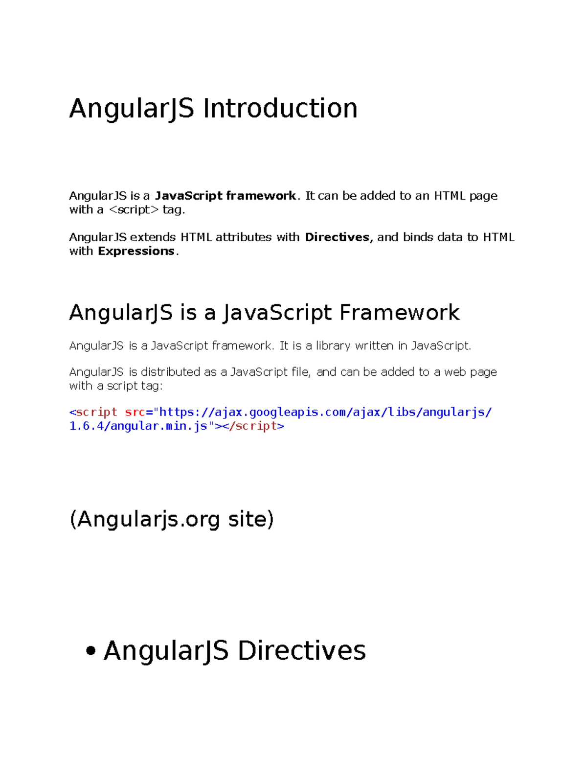 Angular JS Note - This Doctuments are the practical sections of html. For using this We can ...