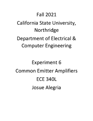 Experiment 4 - 340 report - 1. Introduction: The purpose of this ...