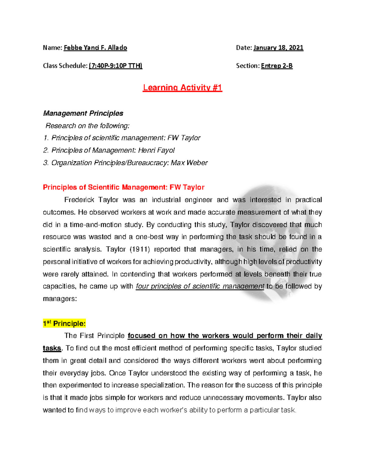 2nd HRM- Formative Assessment 1 (ALLADO) - Name: Febbe Yanci F. Allado ...