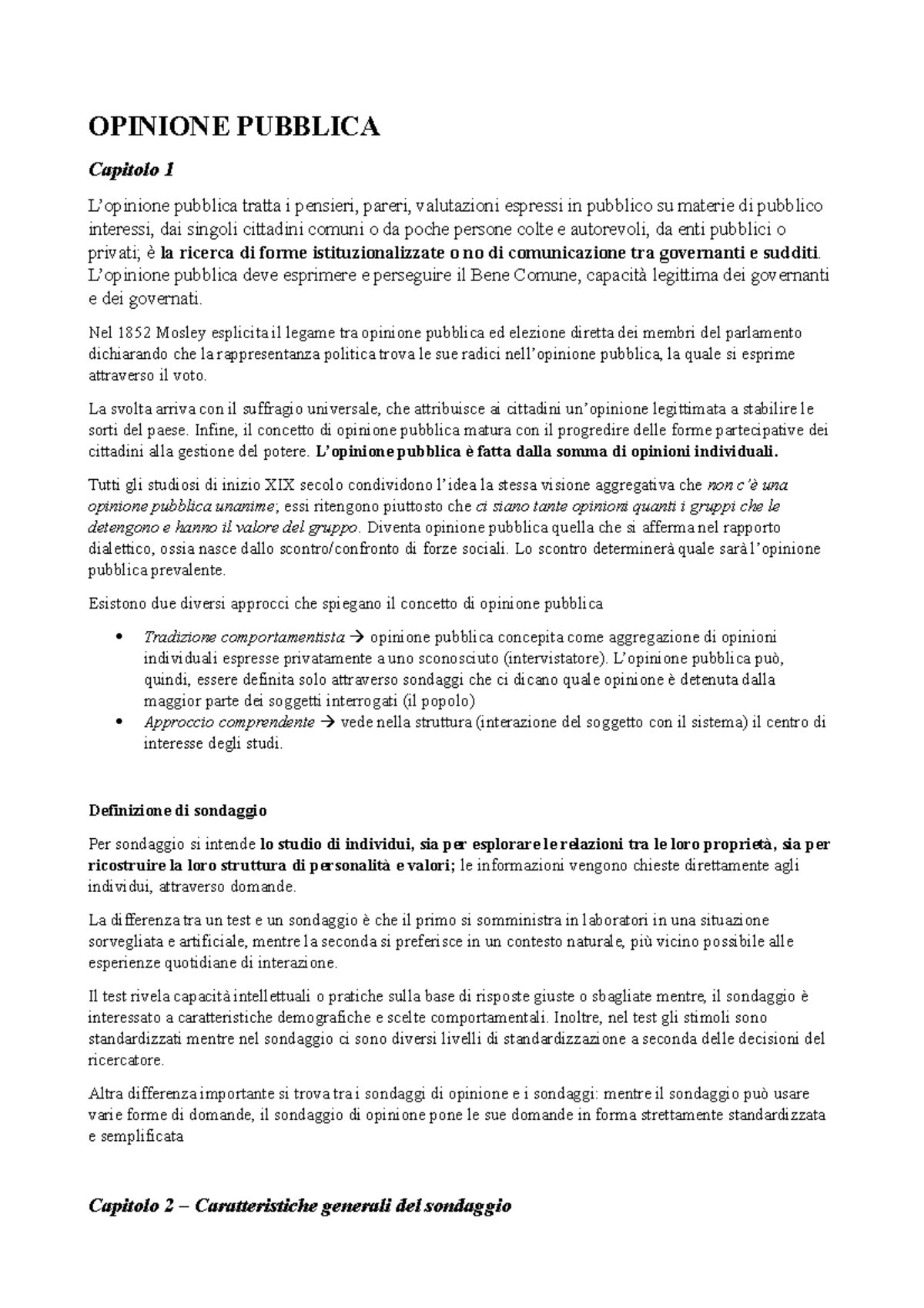Opinione Pubblica 2 - OPINIONE PUBBLICA Capitolo 1 L’opinione pubblica ...