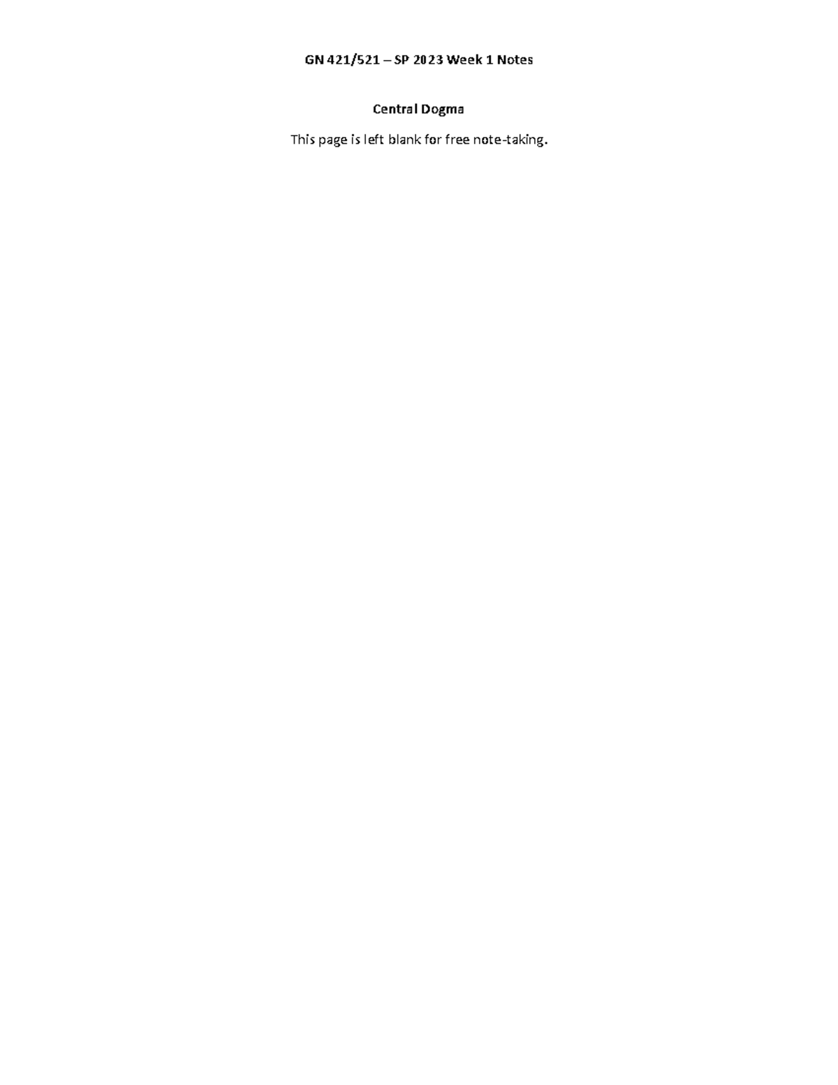 Central Dogma Guided Study Guide - Central Dogma This page is left ...